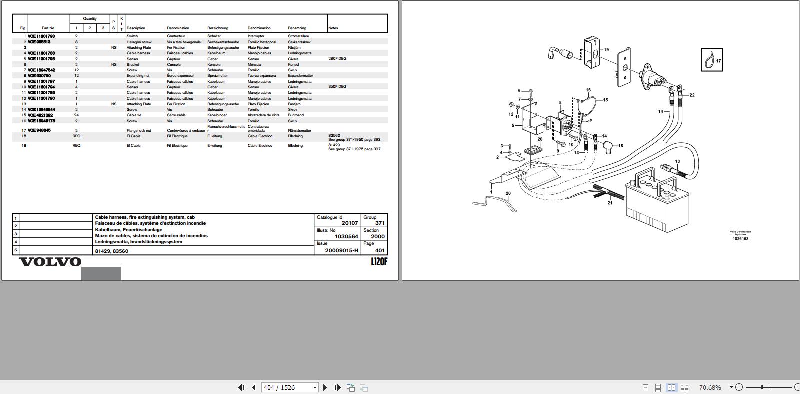 Volvo L120F Loader Parts Manual 20009015-H PDF