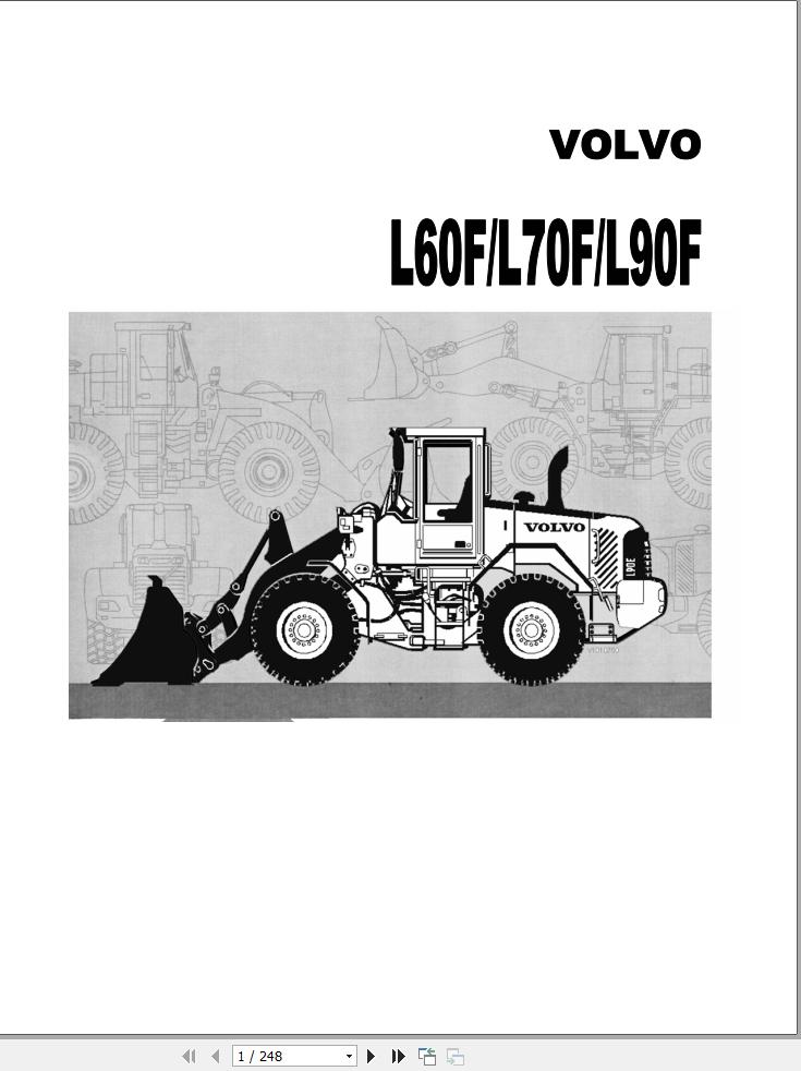 Volvo L60F L70F L90F Loader Operation Manual PDF