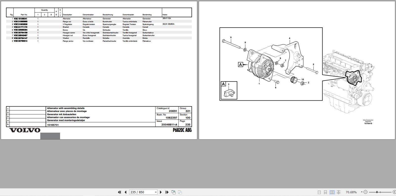 Volvo P6820C ABG Tracked Pavers Parts Manual 20048811-A PDF