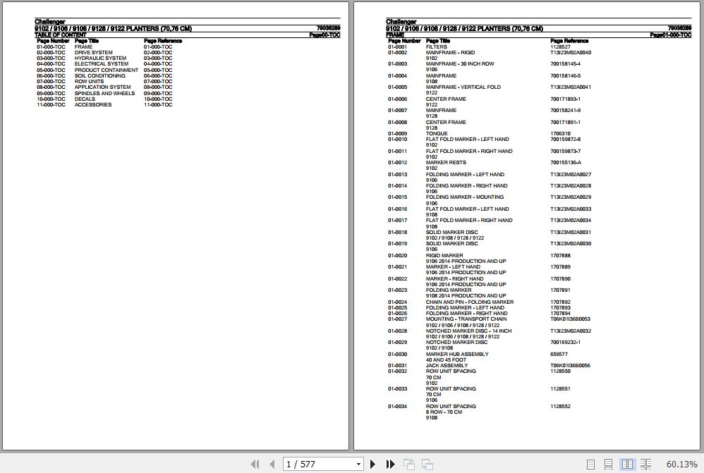 Challenger 9102 9106 9108 9128 9122 Planter Parts Catalog 79036289 PDF