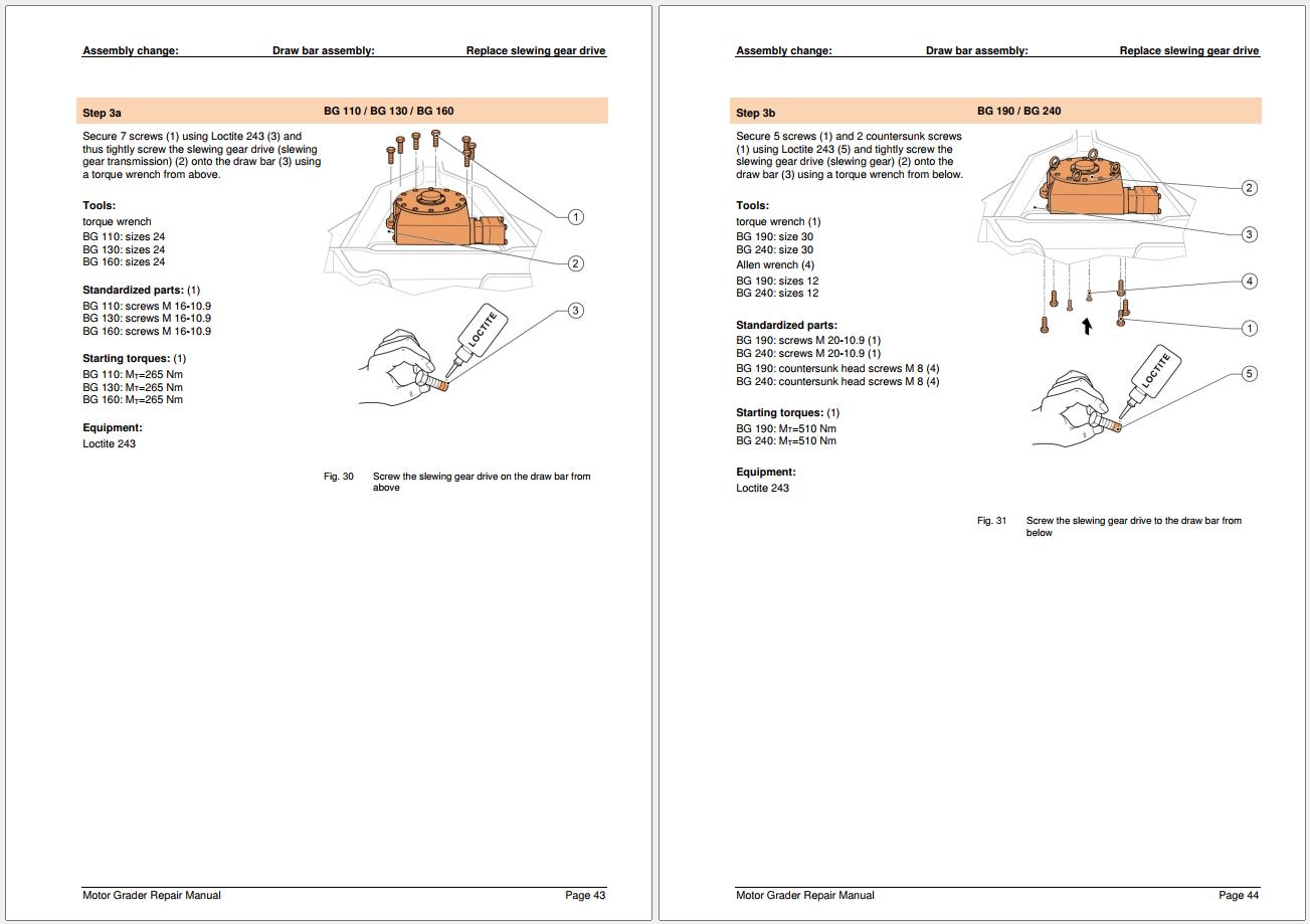 HBM-Nobas BG160T-4 Motor Grader Diagrams and Repair Manual PDF
