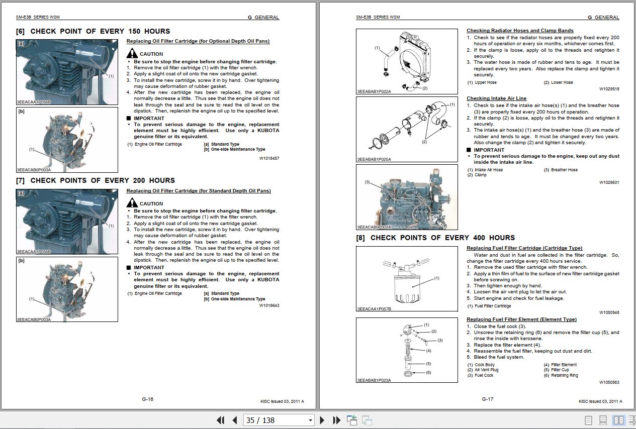 Kubota SM-E3B Series Engine Workshop Manual 9Y111-00133 PDF