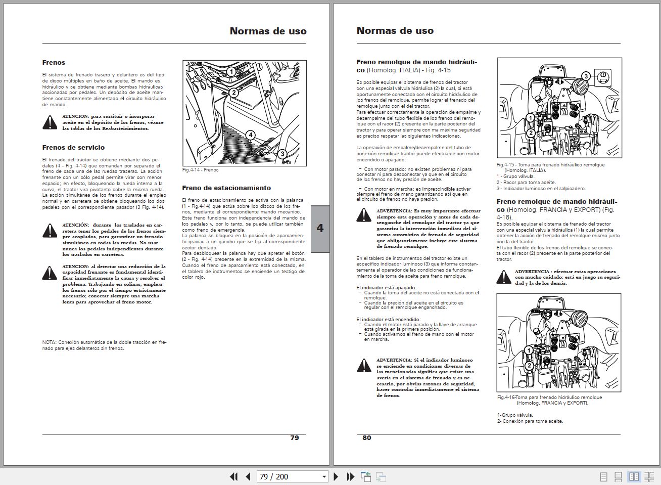 Landini Fruteros 60F Techno to 110GT Techno Operation Maintenance Manual 6507979M1 ES PDF