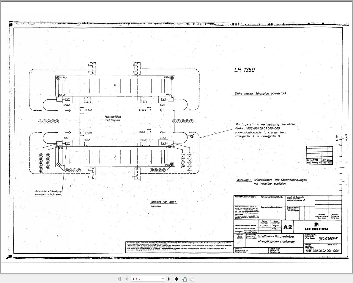 Liebherr LRD 1350 Z11705 Crane Electric and Hydraulic Diagrams DE PDF
