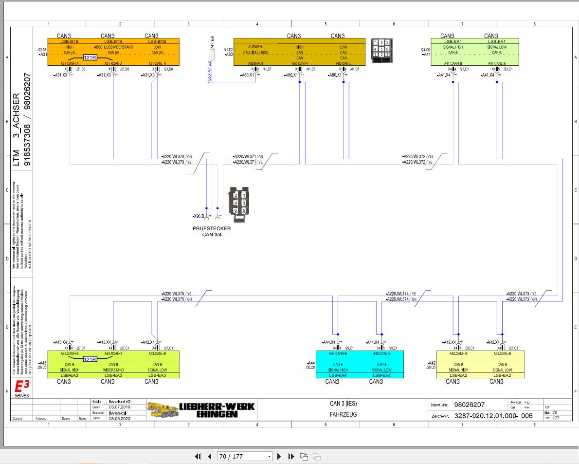 Liebherr LTM 1055-3.2 Z85570 Crane Electric and Hydraulic Diagrams DE PDF