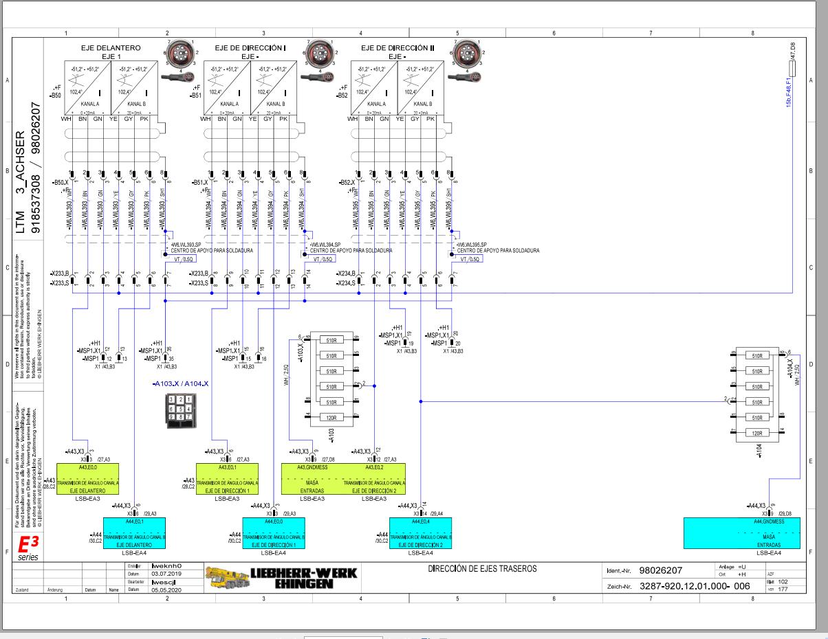 Liebherr LTM 1055-3.2 Z85570 Crane Electric and Hydraulic Diagrams ES PDF