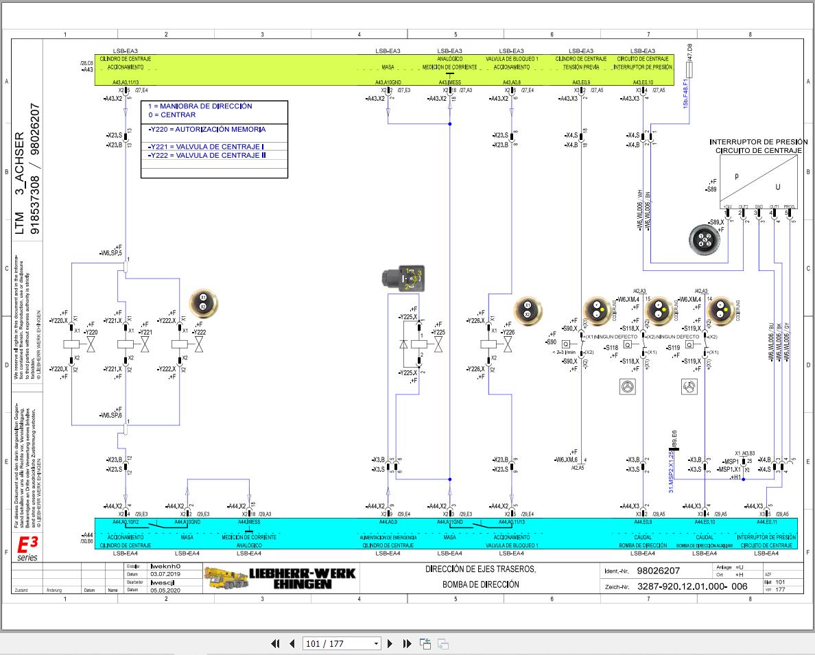 Liebherr LTM 1060-3.1 Z45471 Crane Electric and Hydraulic Diagrams ES PDF