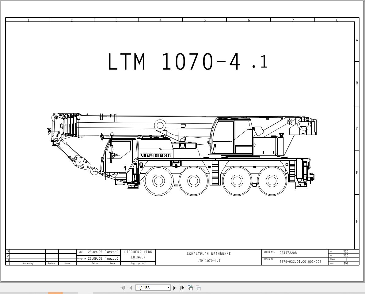 Liebherr LTM 1070-2 Z59015 Crane Electric and Hydraulic Diagrams DE PDF