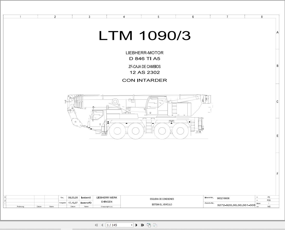 Liebherr LTM 1090-3 Z63252 Crane Electric and Hydraulic Diagrams ES PDF
