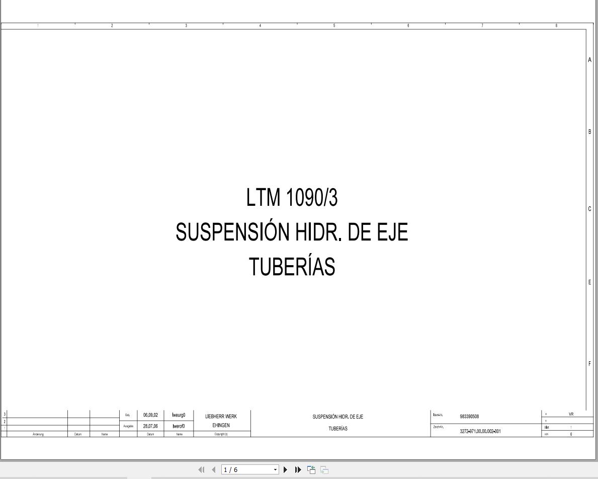 Liebherr LTM 1090-3 Z63252 Crane Electric and Hydraulic Diagrams ES PDF