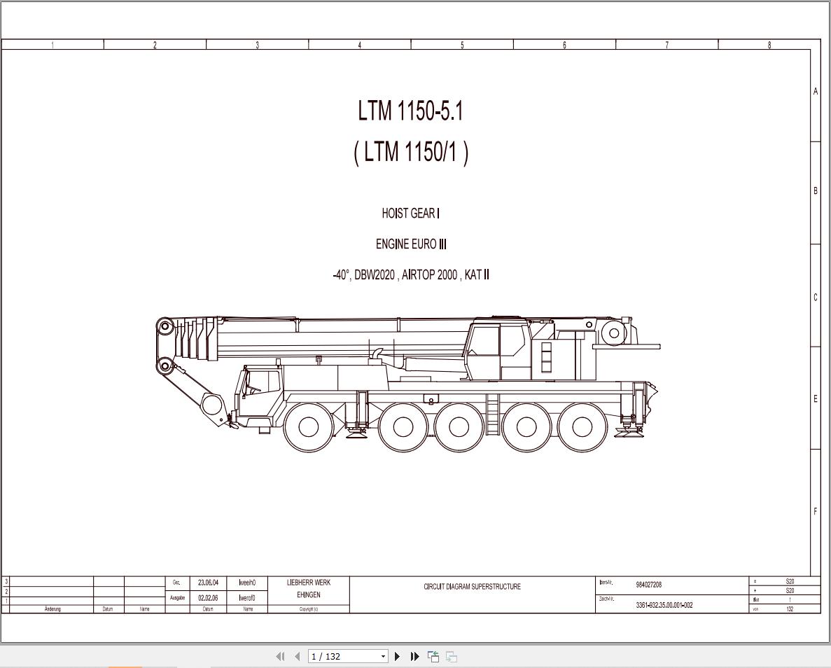 Liebherr LR 1600 Z10626 Crane Electric Diagrams DE PDF