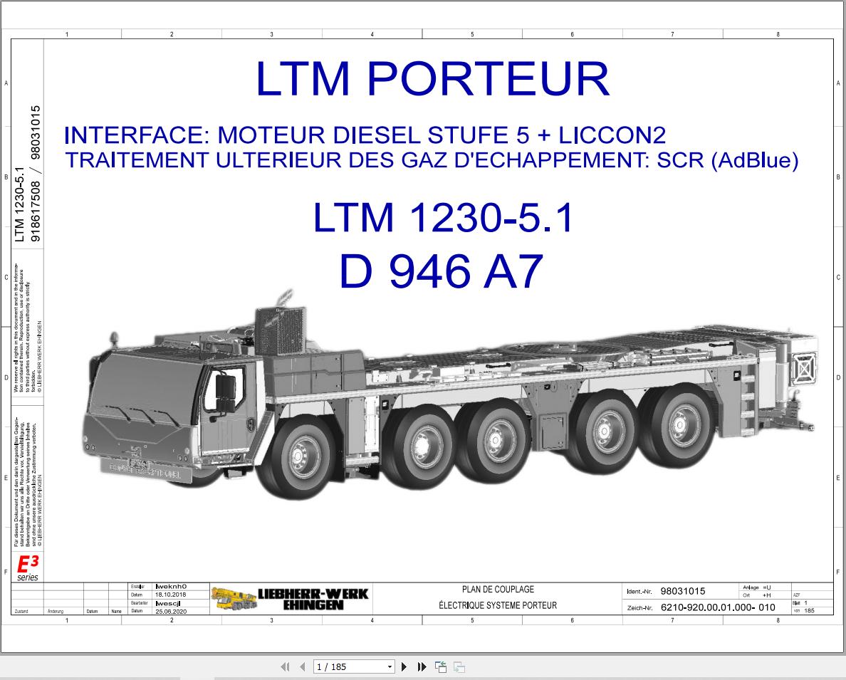 Liebherr LTM 1230-5.1 Z94051 Crane Electric and Hydraulic Diagrams FR PDF