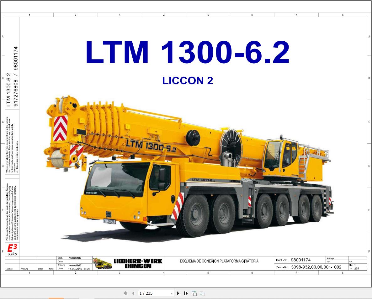 Liebherr LTM 1300-6.2 Z71516 Crane Electric and Hydraulic Diagrams ES PDF