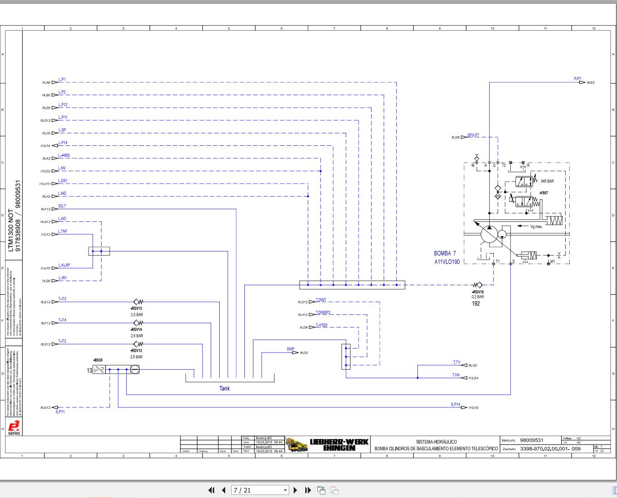 Liebherr LTM 1300-6.2 Z71516 Crane Electric and Hydraulic Diagrams ES PDF