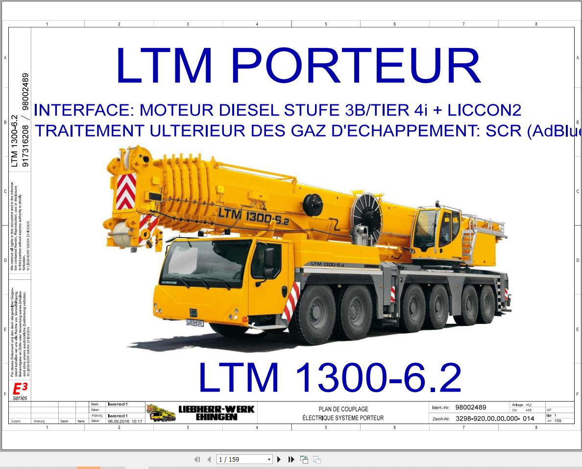 Liebherr LTM 1300-6.2 Z71516 Crane Electric and Hydraulic Diagrams FR PDF