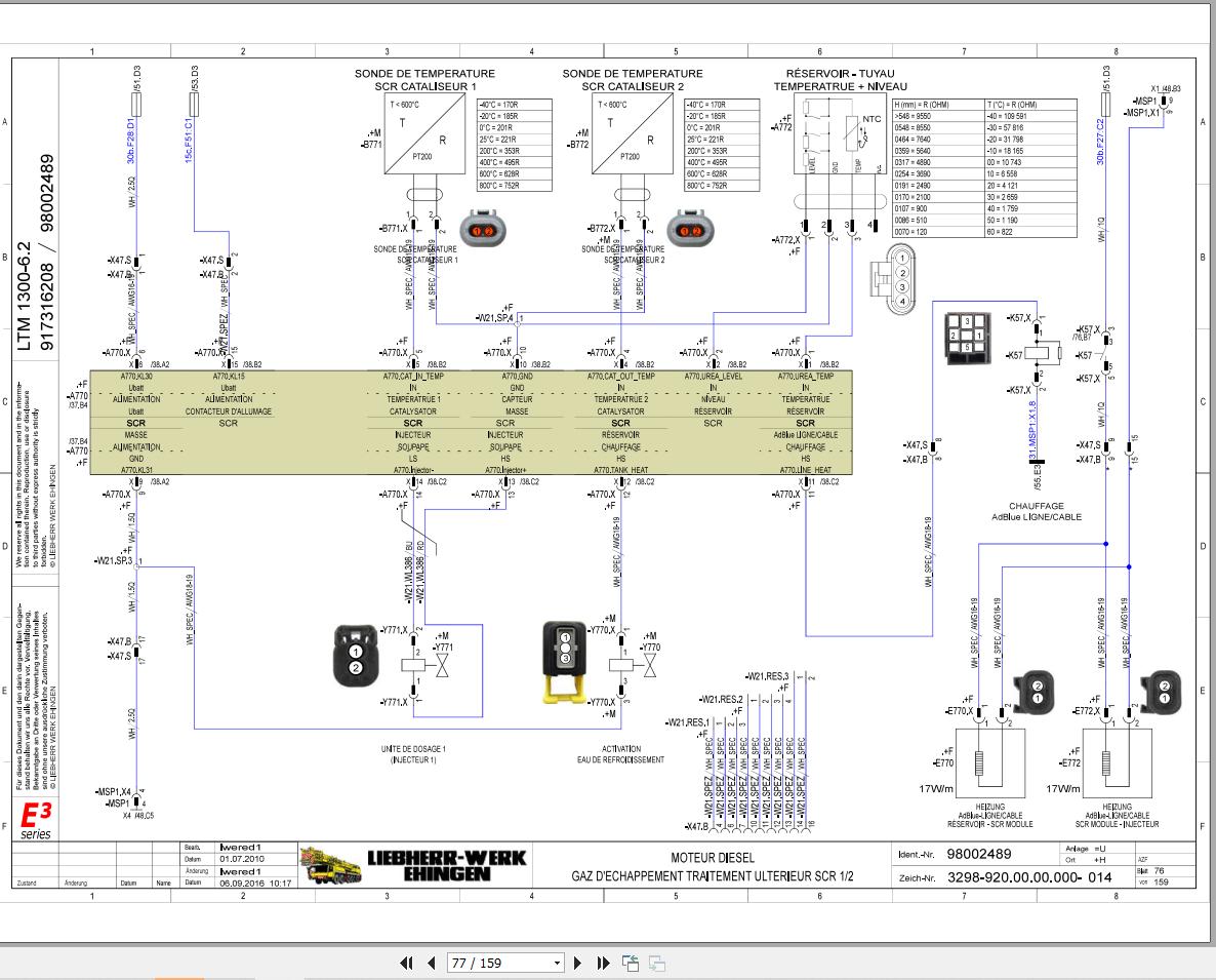 Liebherr LTM 1300-6.2 Z71516 Crane Electric and Hydraulic Diagrams FR PDF