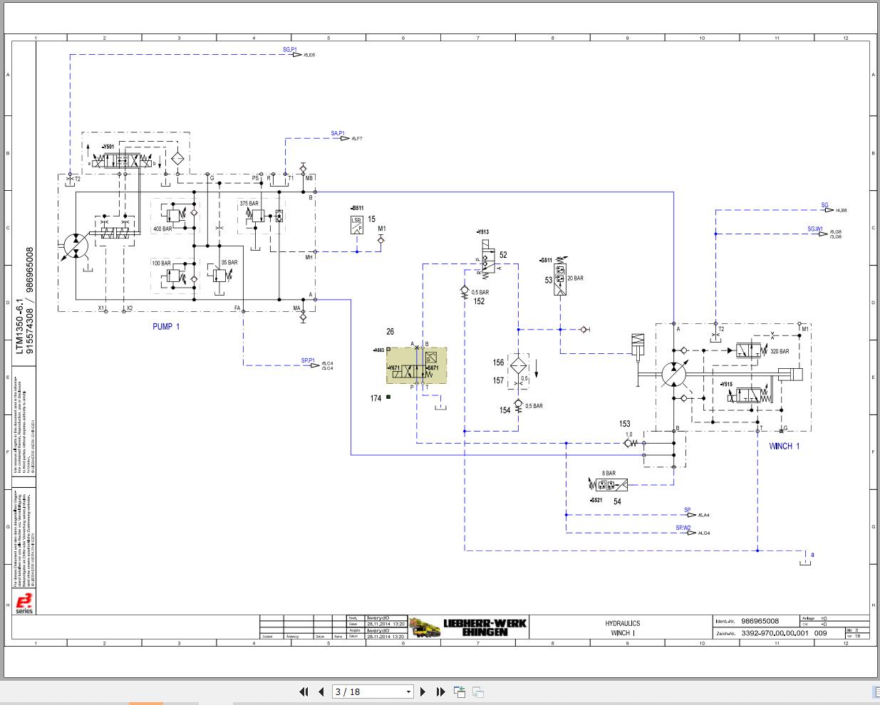 Liebherr LTM 1350-6.1 Z71235 Crane Electric and Hydraulic Diagrams EN PDF