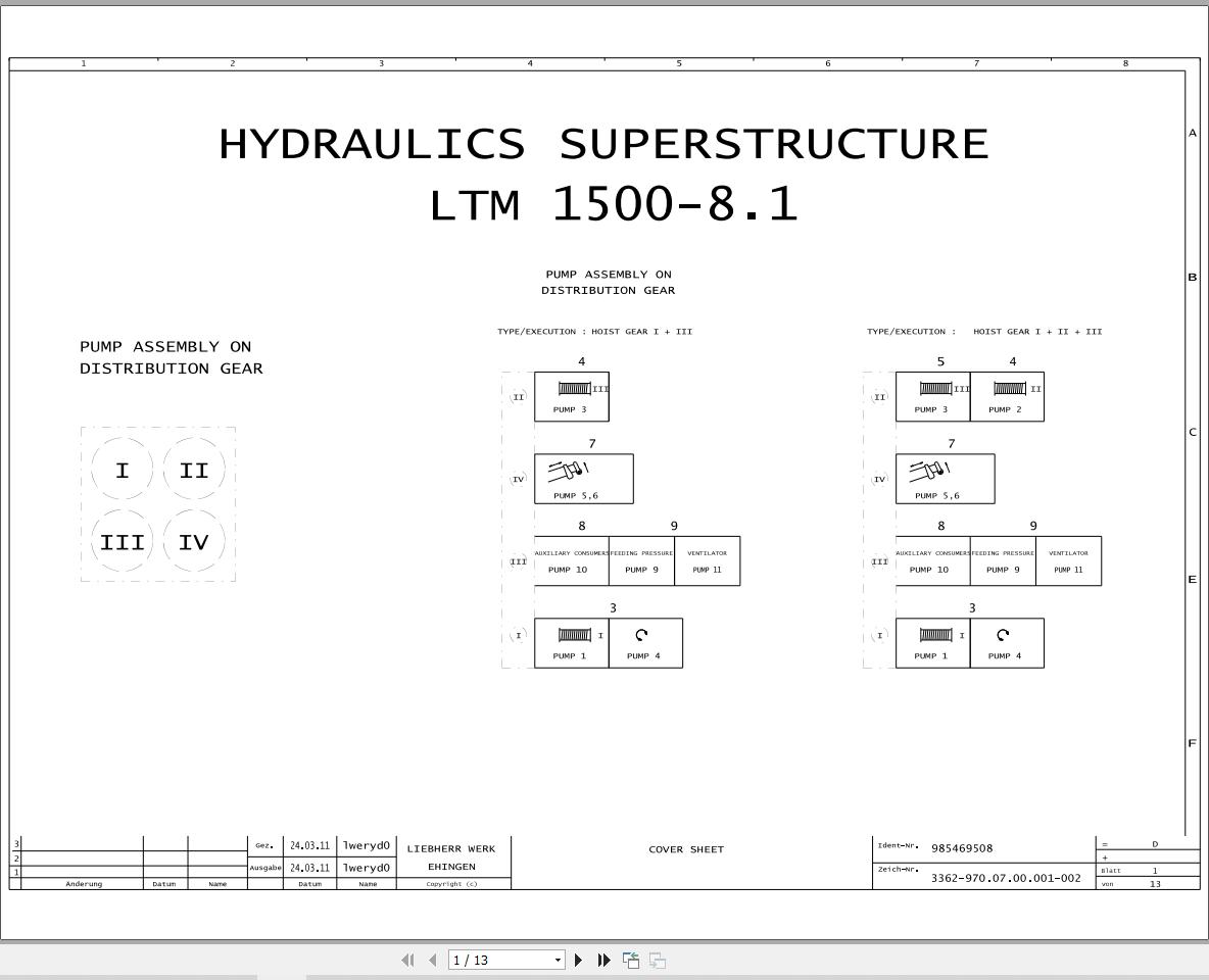 Liebherr LTM 1500-8.1 Z73185 Crane Electric and Hydraulic Diagrams EN PDF