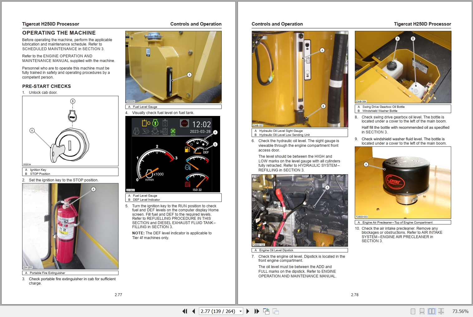 Tigercat H250D Processor Operation Manual 71142AENG PDF