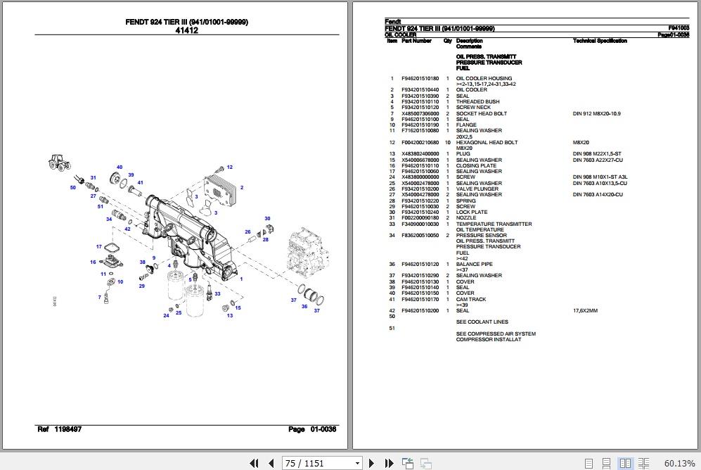 Fendt 924 Tier III Tractor Parts Catalog F941003 07.2020 PDF
