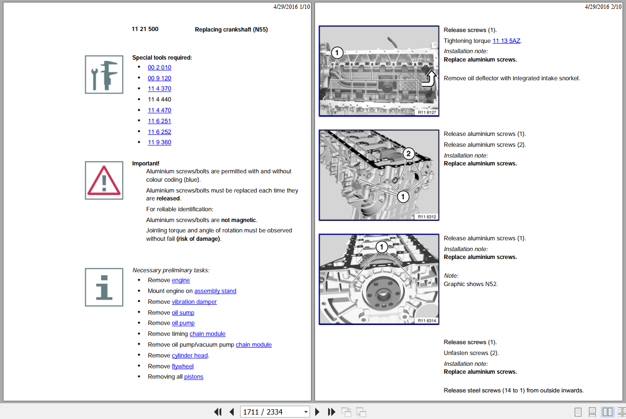BMW 1 Series F20 F21 2011-2017 Factory Repair Manual PDF