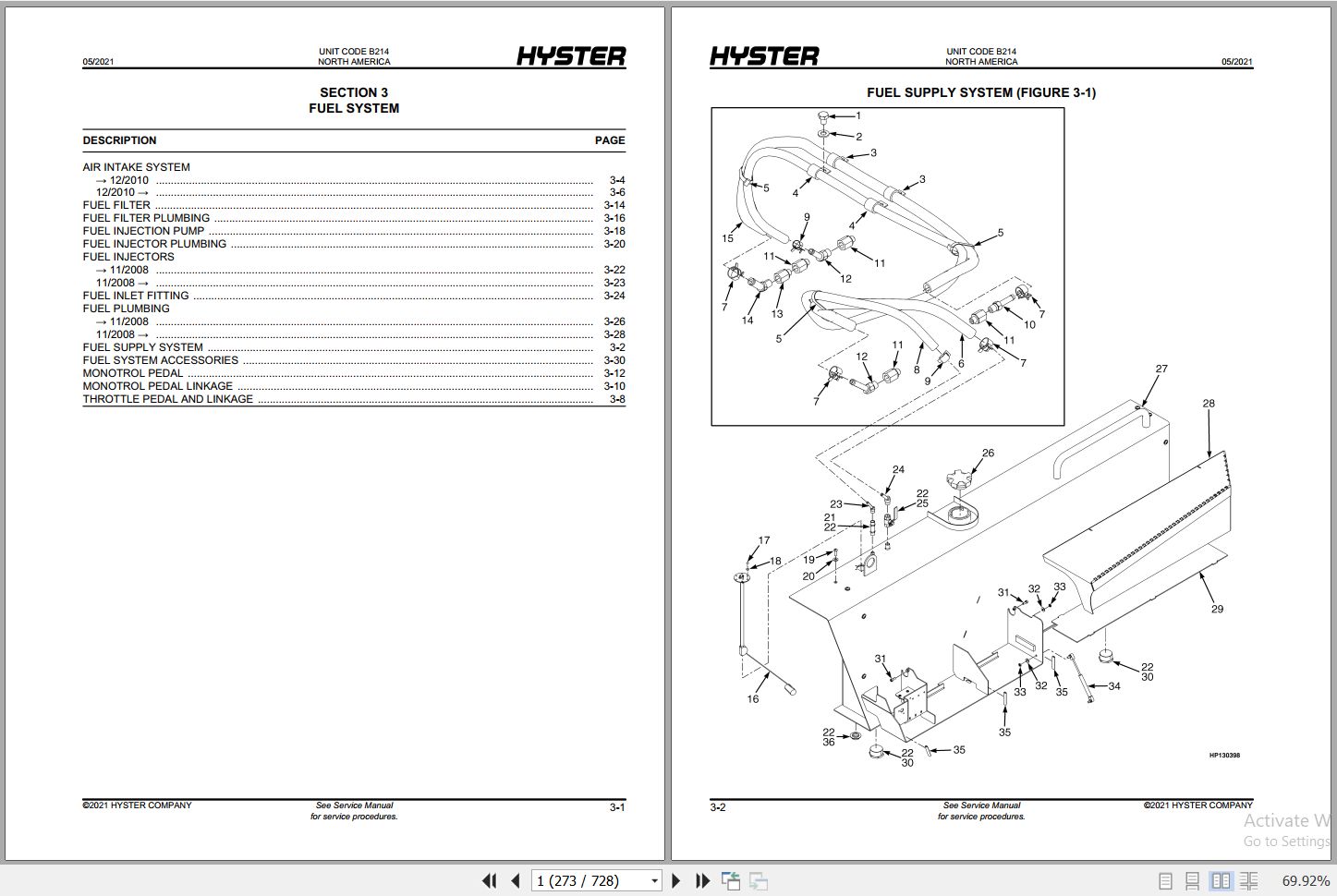 Hyster H400-500HD-EC B214 Forklift Parts Catalog 1627710 2021 PDF