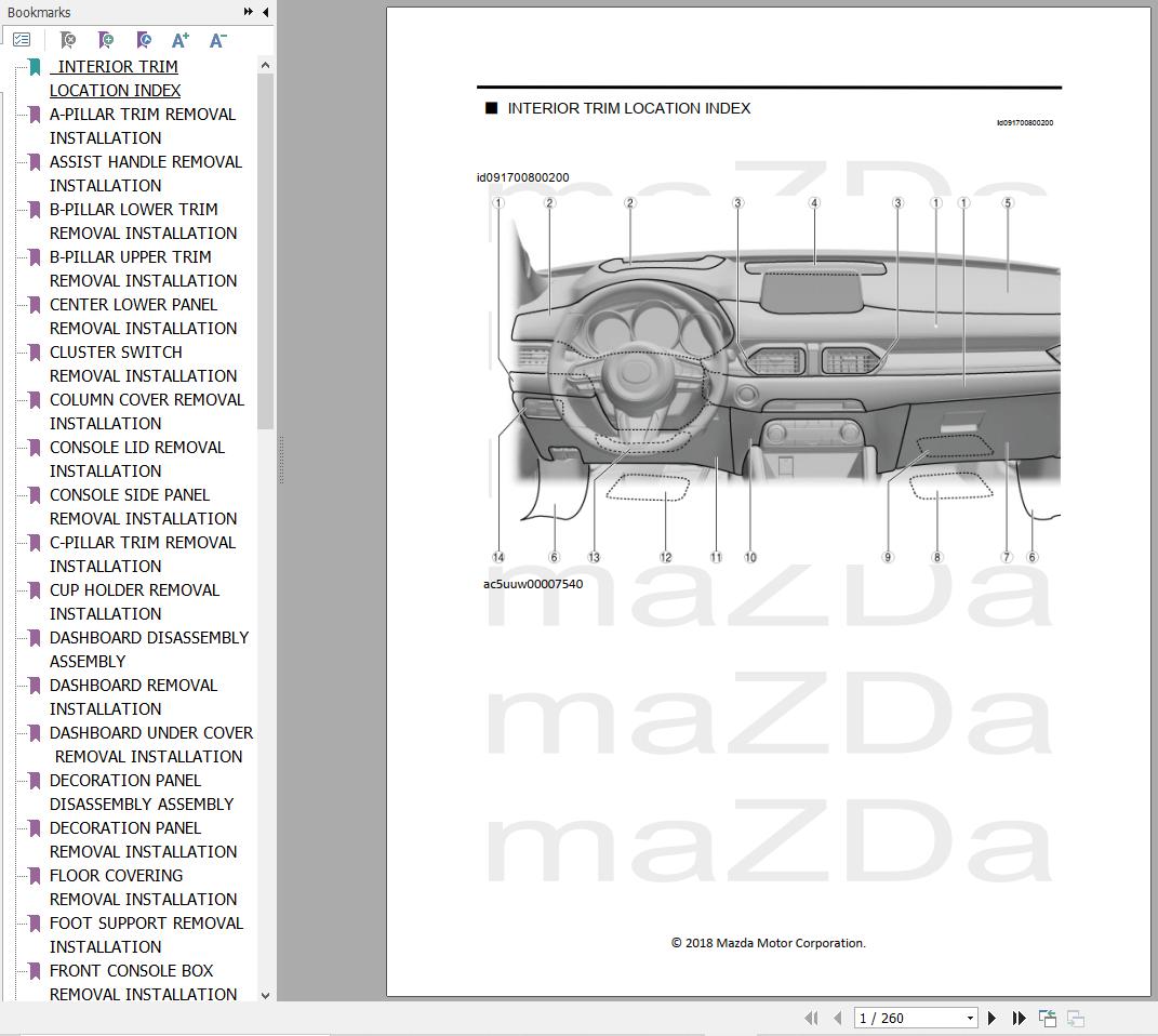 Mazda CX5 2017-2018 Workshop Manual PDF