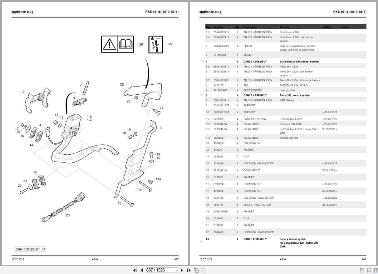 Still RX50-10 to RX50-16 Forklift Parts Manual 55048010002 2022 PDF